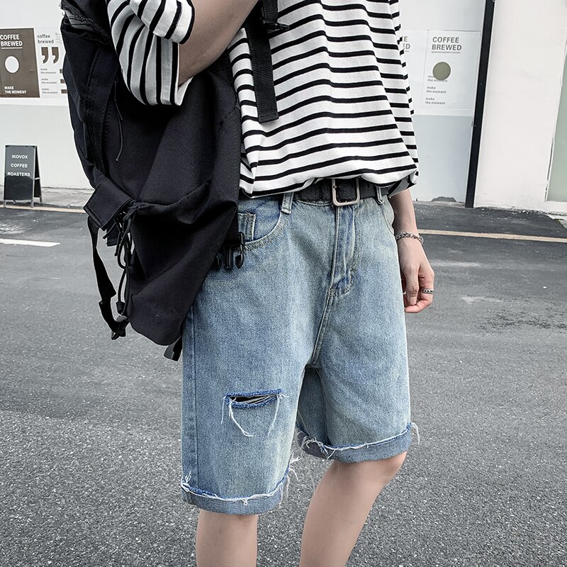 Mannen Casual Shorts Gat Denim Broek Losse Rechte ... – Vicedeal