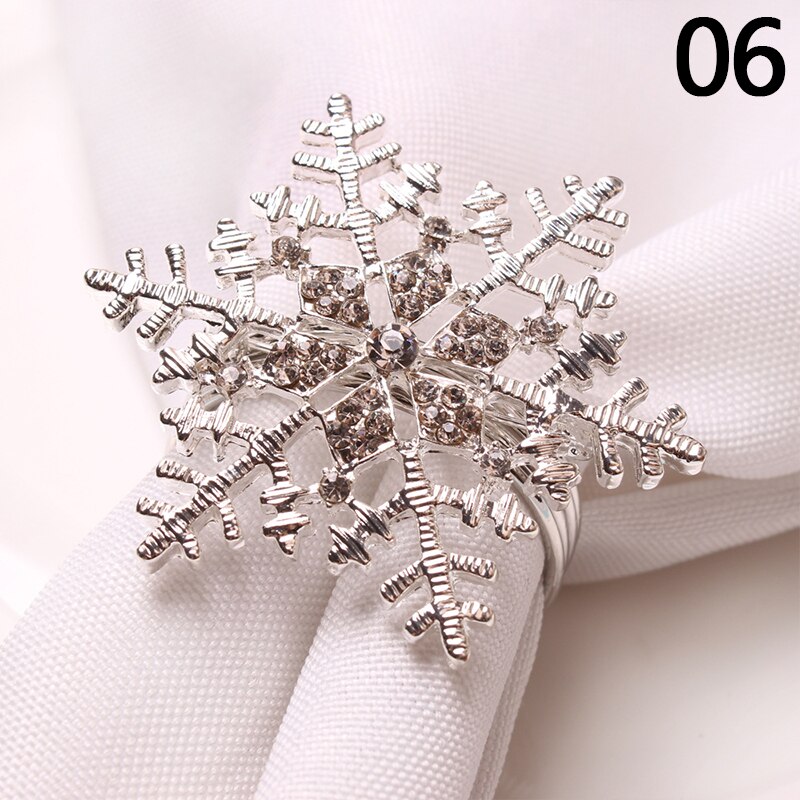 Metal Christmas Tree Napkin Rings Bow Flower Wreat... – Vicedeal