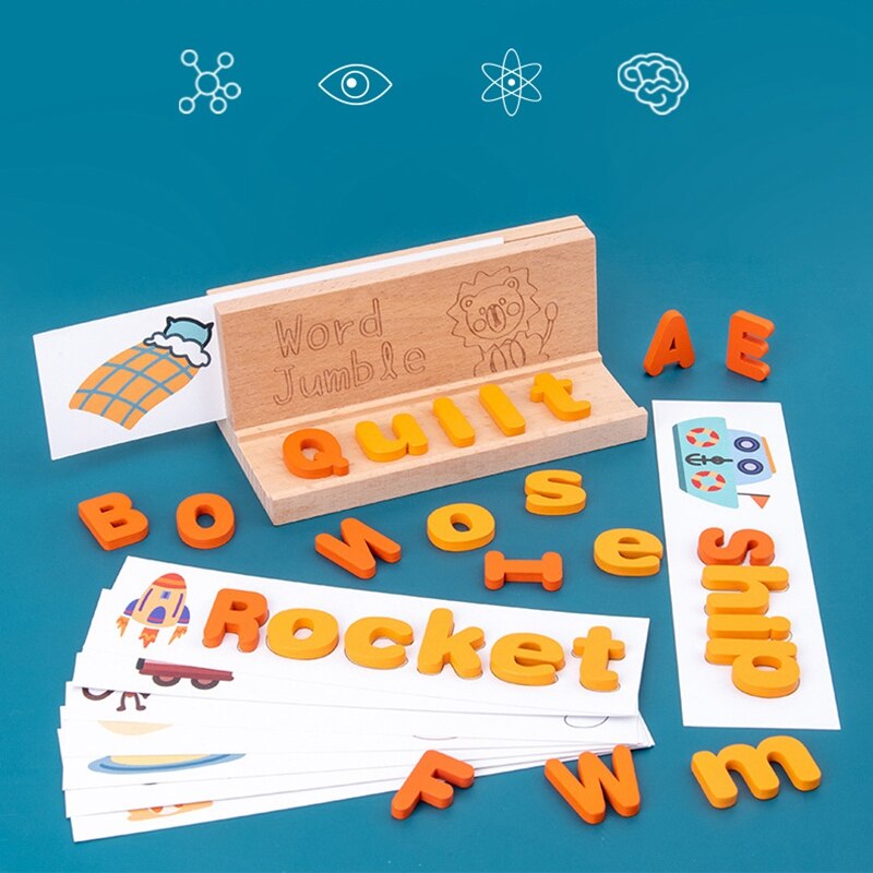 Houten Engels Alfabet Brief Leren Kaarten Set Woor... – Vicedeal