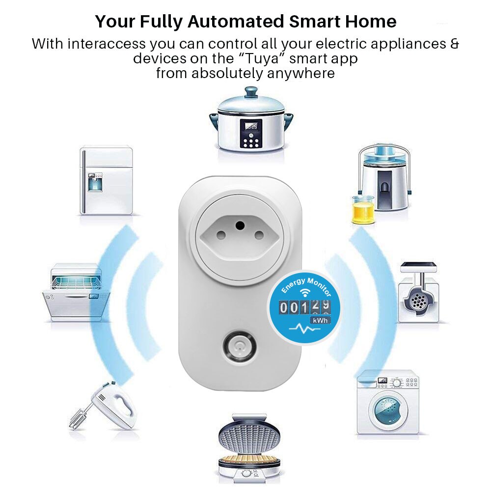Smart Plug WiFi Socket Brazil Standard With Energy... – Grandado