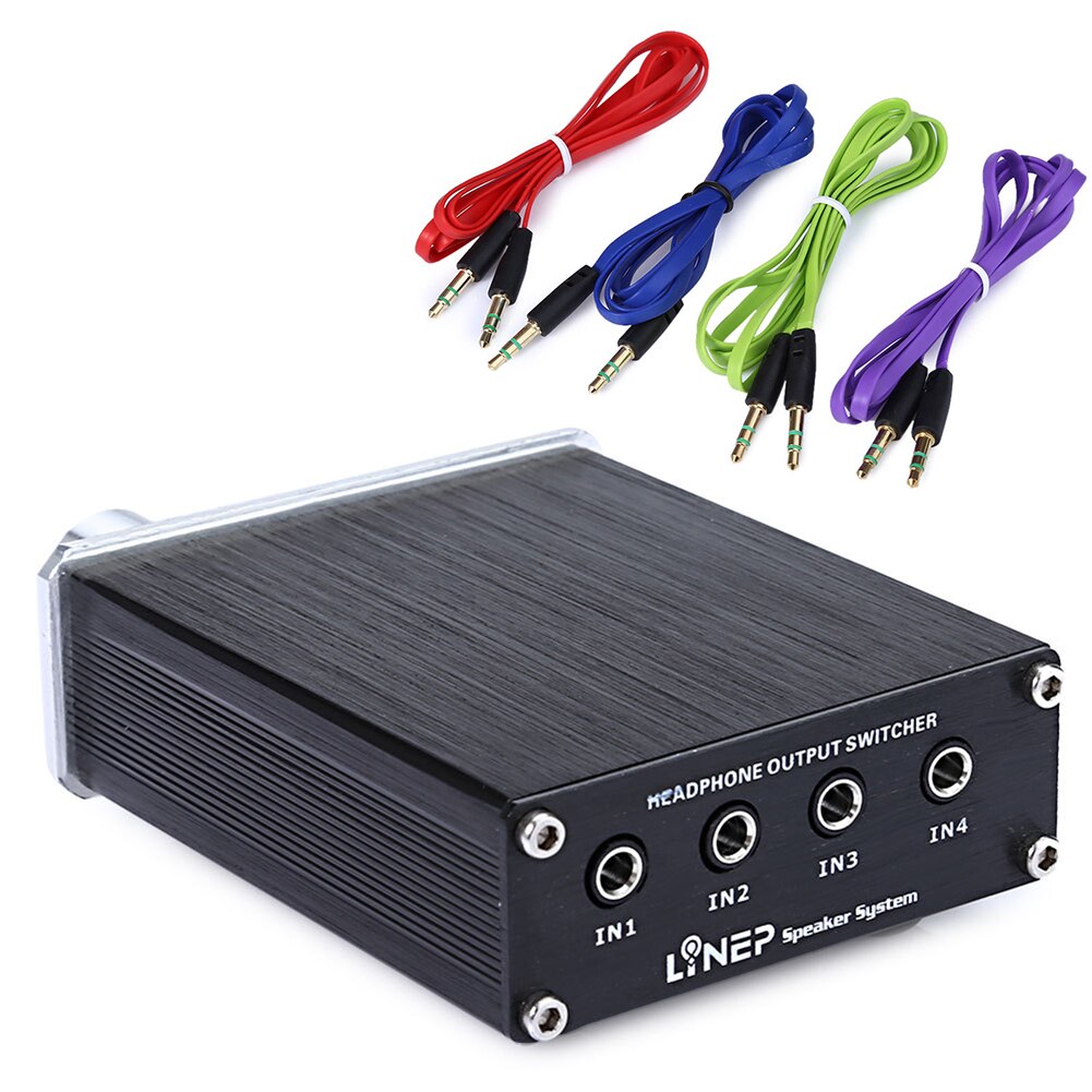 Mini 4-channel 3.5mm Audio Switcher Box Passive AU... – Vicedeal