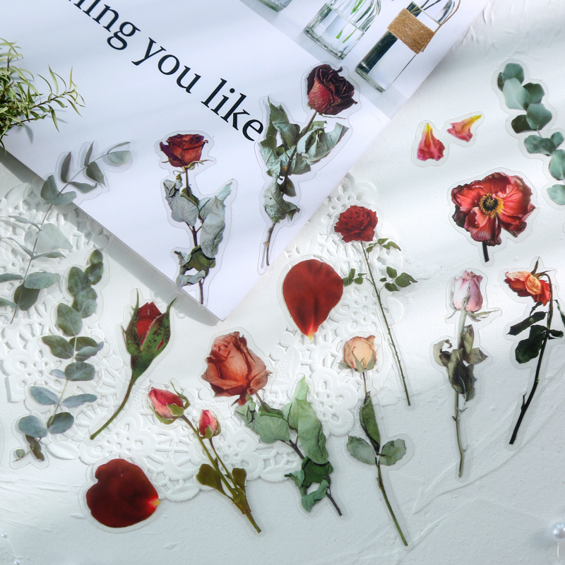 40 Pcs/lot Flower Waterproof PET Stickers Include ... – Grandado