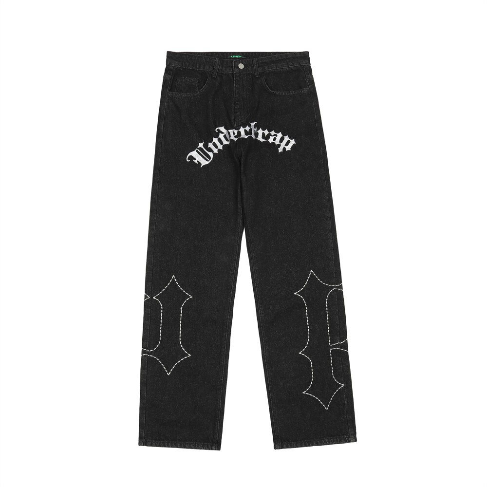 Harajuku Casual Jeans Mannen Retro Brief Borduurwe... – Grandado