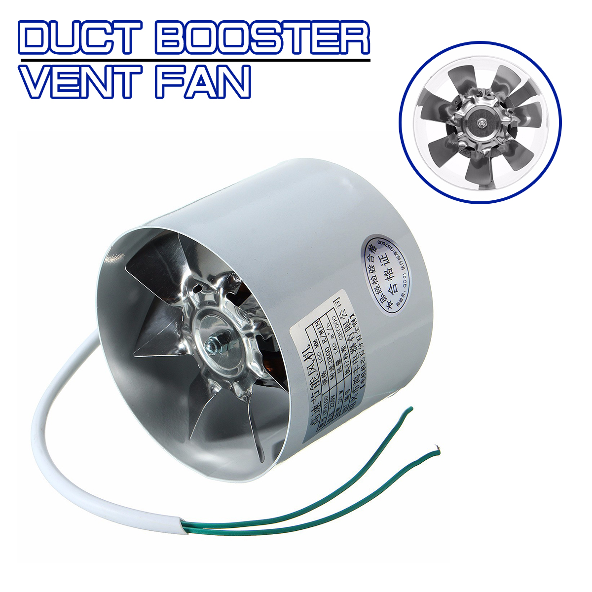 2800R/Min 4 Inch Duct Booster Vent Fan Metal 220V ... – Grandado