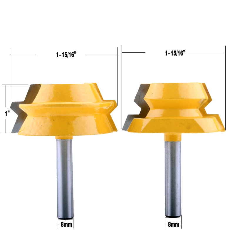 2PC 8mm Shank Lock Miter Router - 22.5 Degree Glue... – Grandado