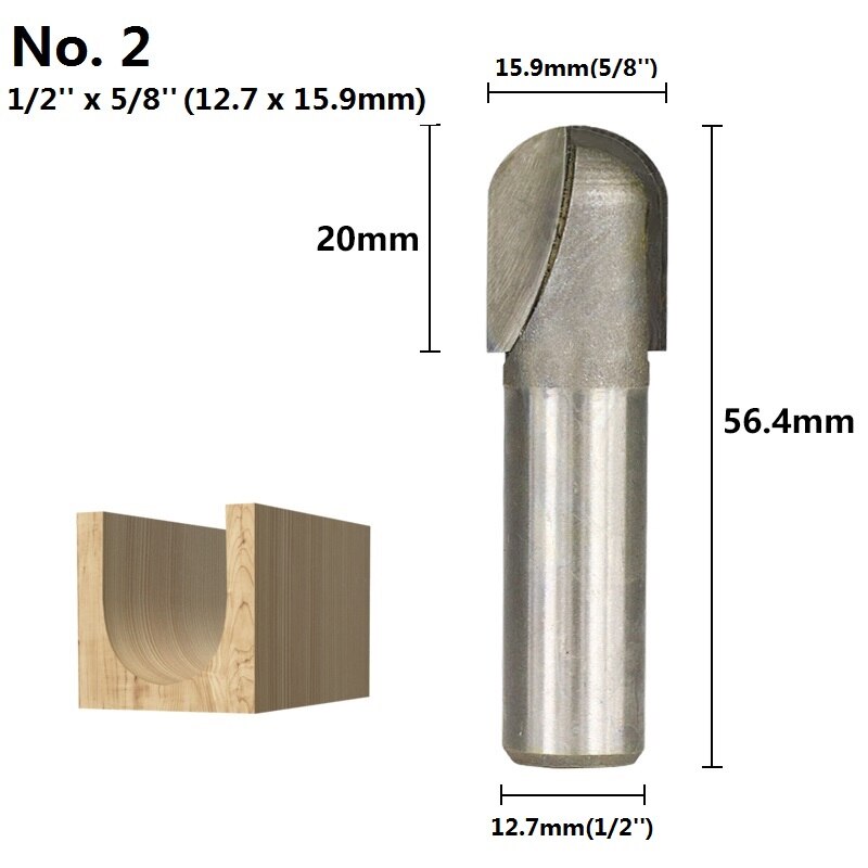 1/2 ''(12.7mm) schacht Hoekafronding Frees Ball Ne... – Vicedeal