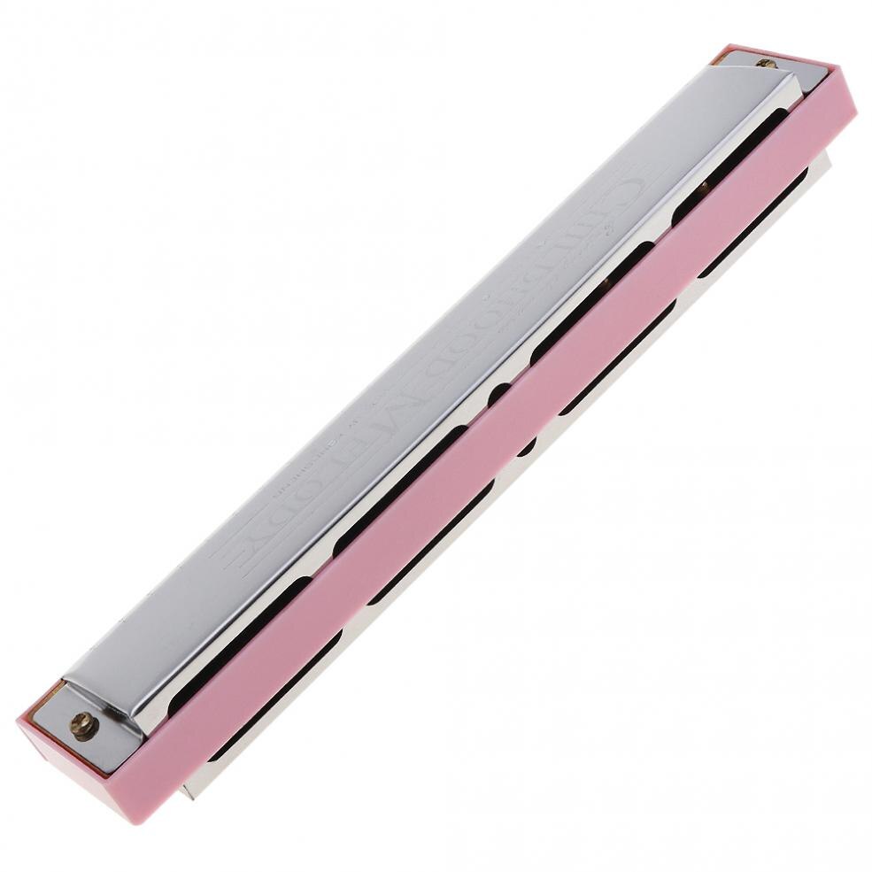 24 Holes Stainless Steel Pink Tremolo Harmonica Ha... – Grandado