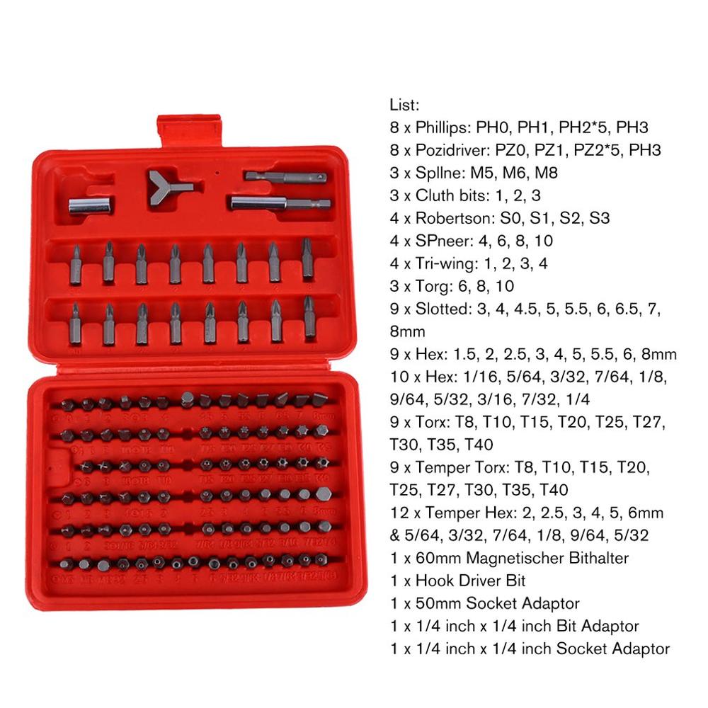 100pcs Chrome Security Bit Tool Set Torx Hex Drill... – Grandado