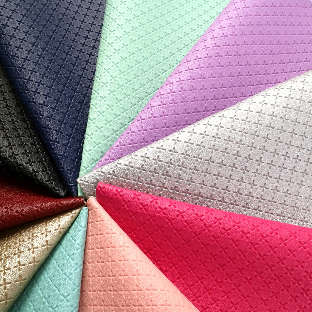 9Pcs Effen Kleur Kruis Patroon Faux Lederen Vel Vi... – Grandado
