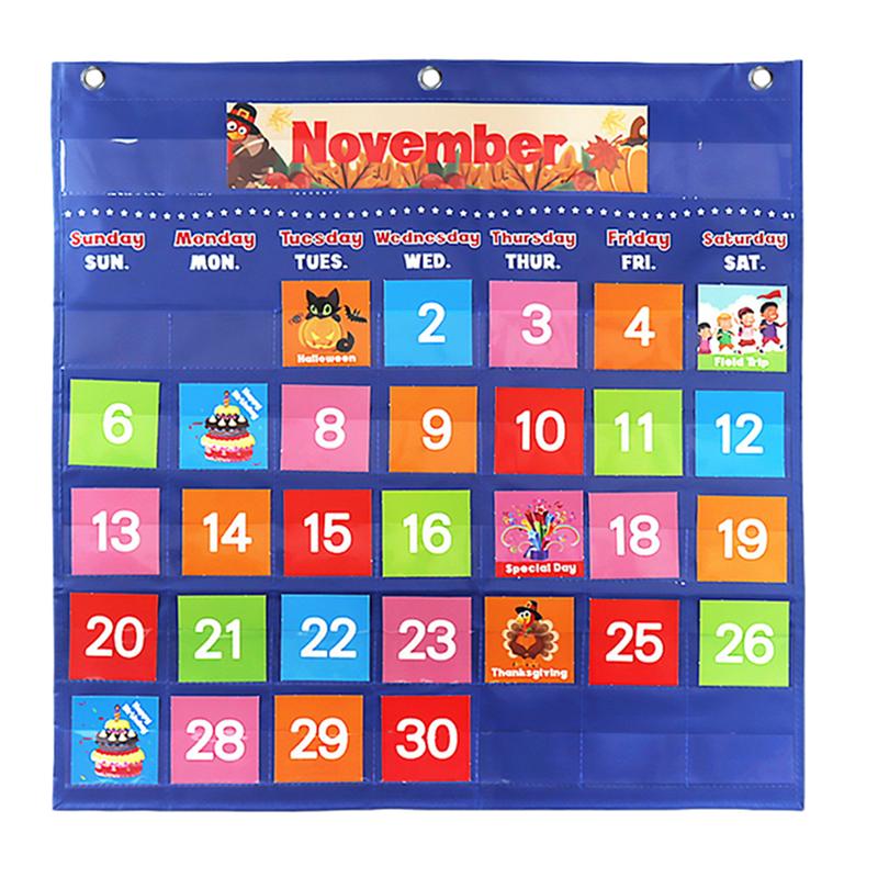 1 Set Portable Wall Hanging Calendar Preschool Lea... – Vicedeal