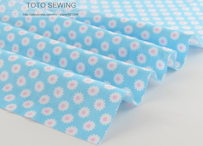 Booksew 1 meter Little Flowers Blue Cotton Fabric ... – Grandado