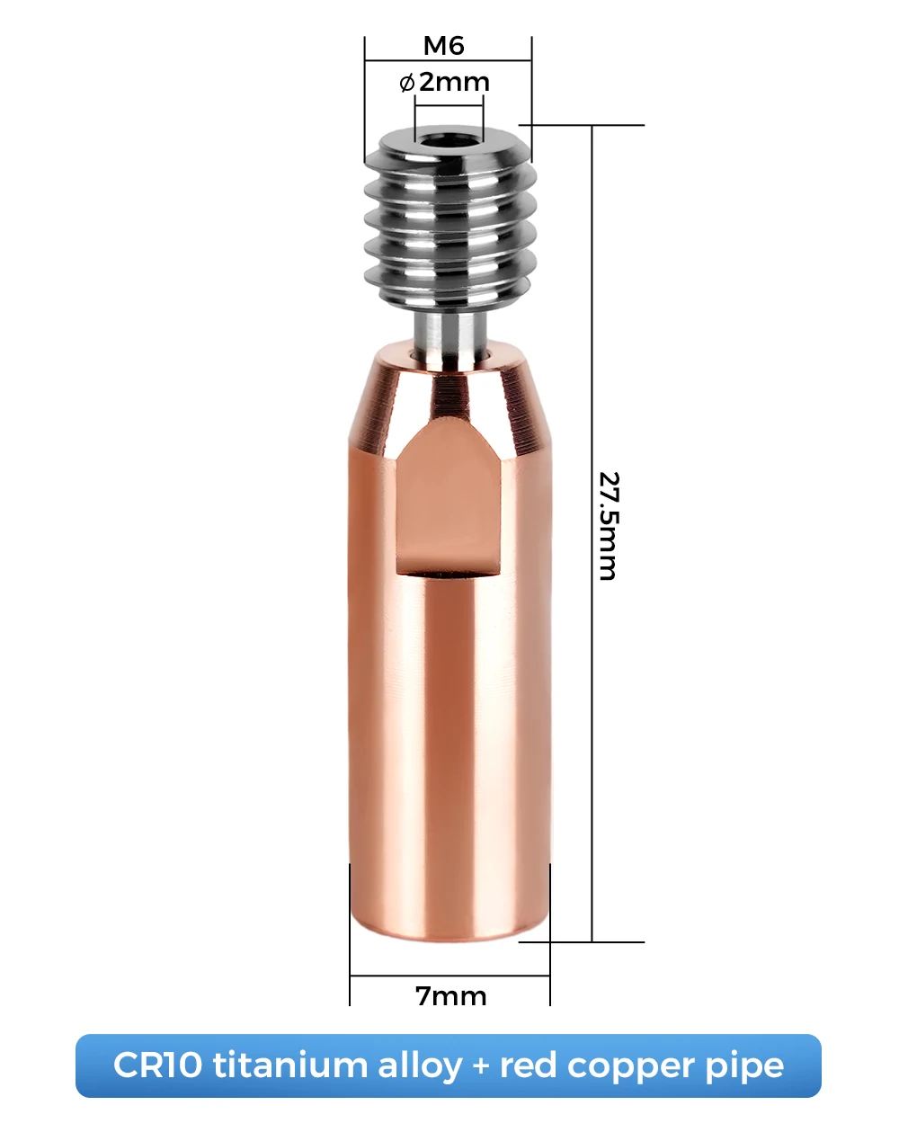 E3D V6 Titanium Alloy Copper Bi-metal Throat Heatb... – Grandado