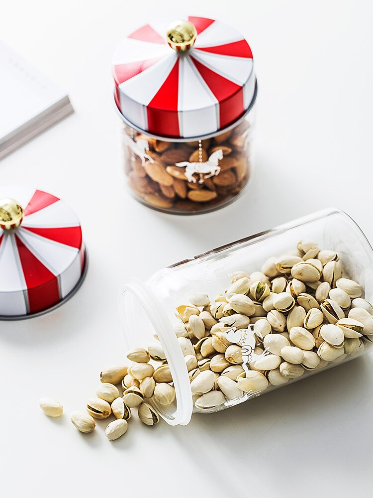Nordic carousel glass sealed jar-coffee, tea, cand... – Vicedeal