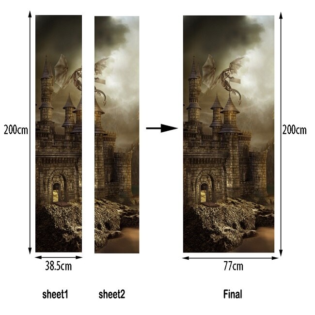 European Vintage Castle Door Stickers Self Adhesiv... – Vicedeal
