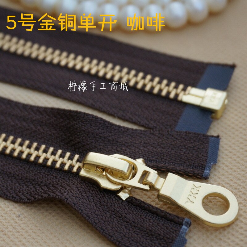 YKK zipper 5 metal gold and copper single open zip... – Vicedeal