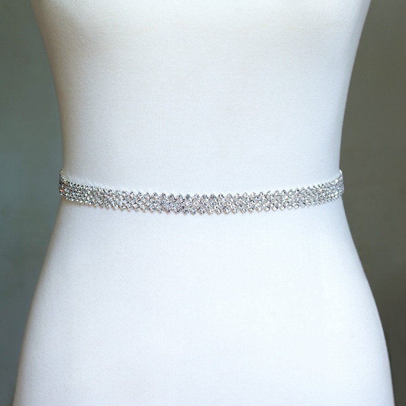Dainty Rhinestone Belt, Crystal Bridal Belt, Brida... – Grandado