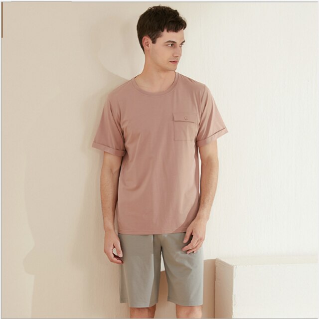 Zomer Mannen Modal Katoen Pyjama Sets Mannen Korte... – Vicedeal