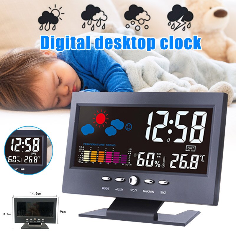 LED Temperature Humidity Meter Clock Digital Displ... – Grandado