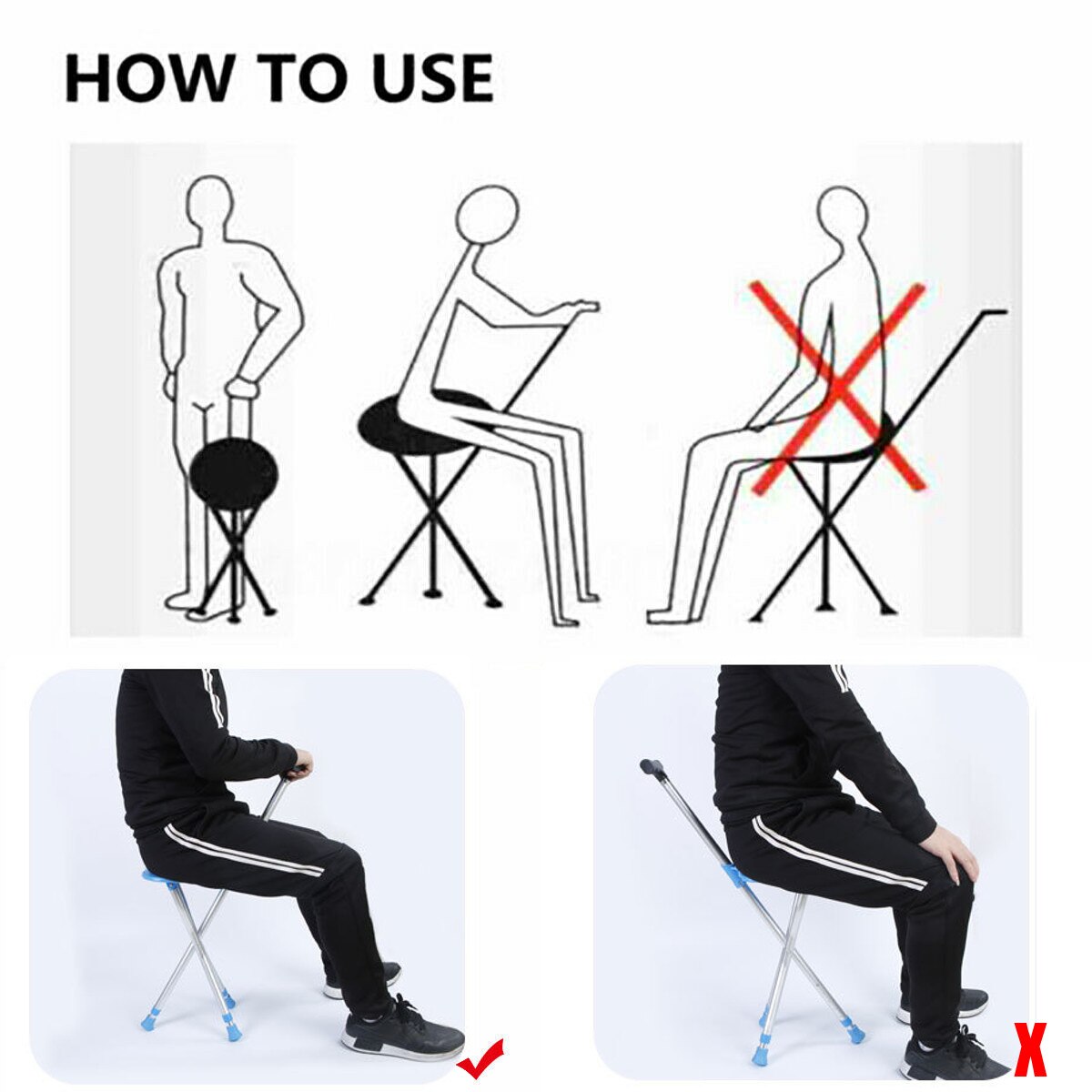 Repose-pieds pliant en Aluminium, trépied, chaise ... – Grandado