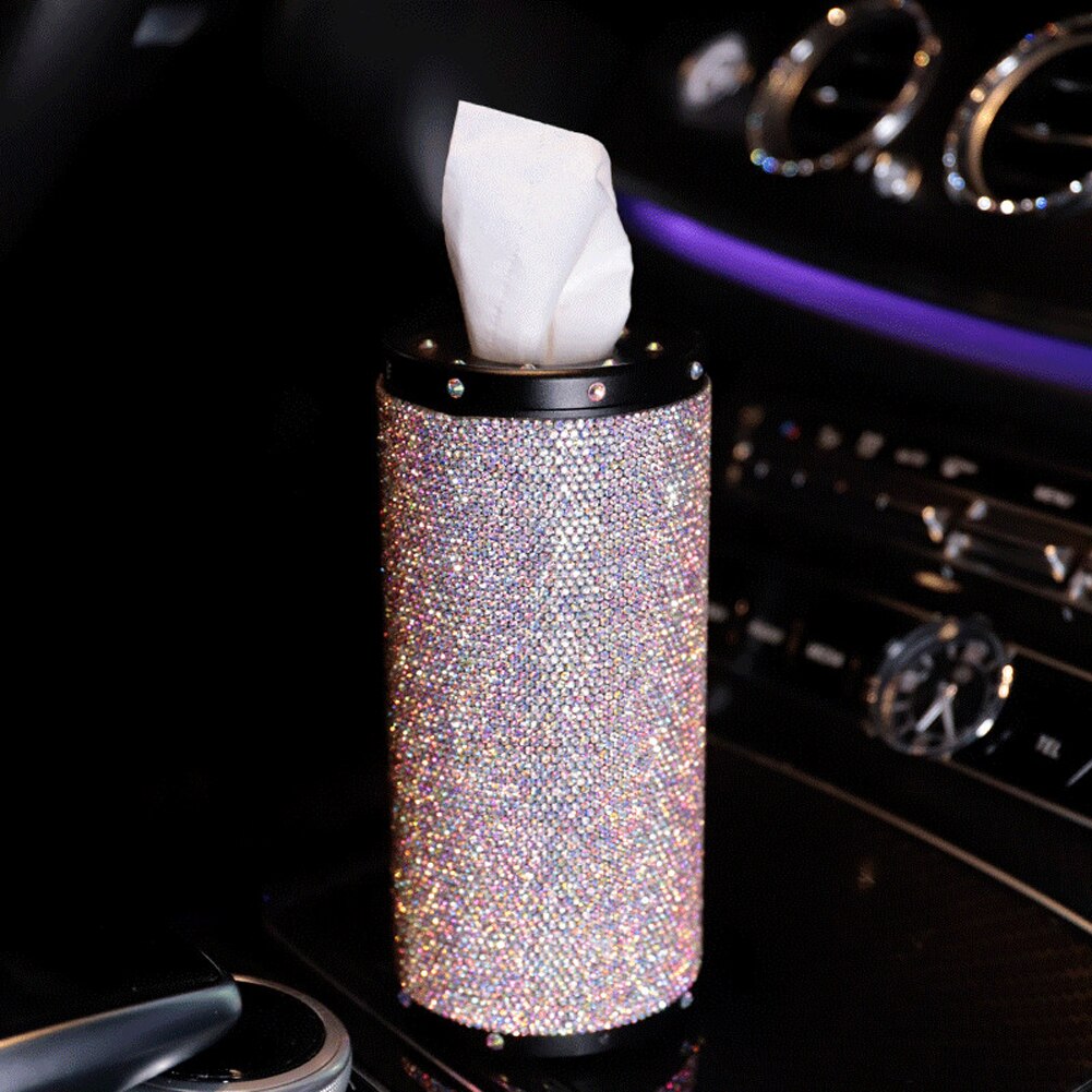 Bling Bling Black Car Tissue Box Cover Cup Holder ... – Grandado