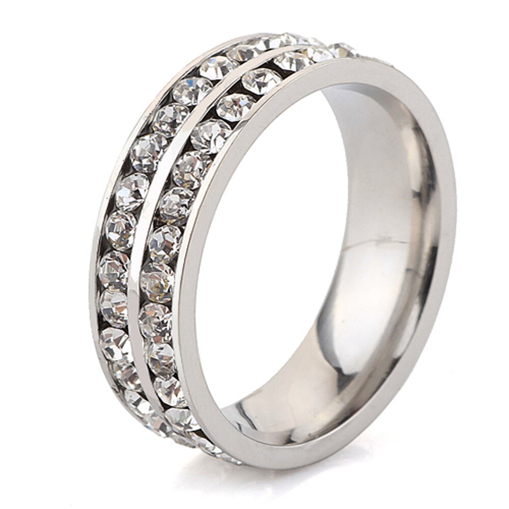 Jewelry Double Row Crystal Ring /Classic Jewelry F... – Grandado