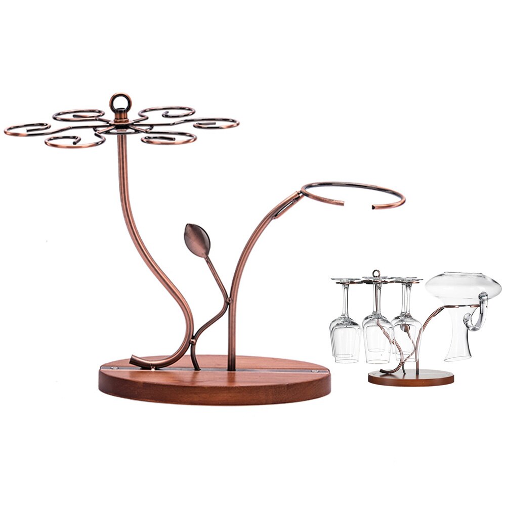 2 In 1 Red Wine Glass Rack And Wine Decanter Vintage Grandado