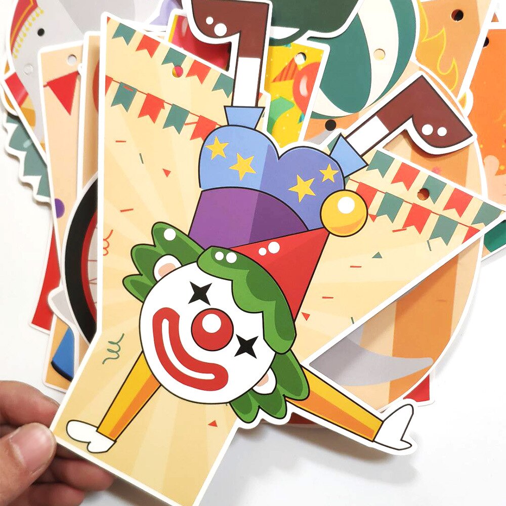 Circus Happy Birthday Banner Paper Kids Birthday P... – Grandado