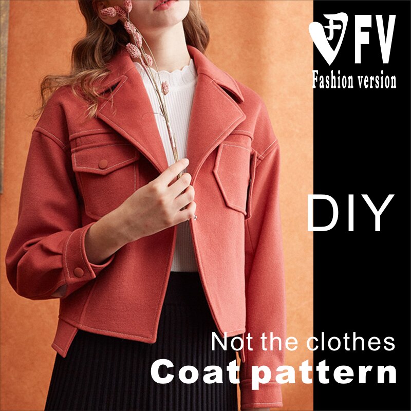 Ladies Falling Shoulder Short Denim Jacket Coat Pa... – Grandado