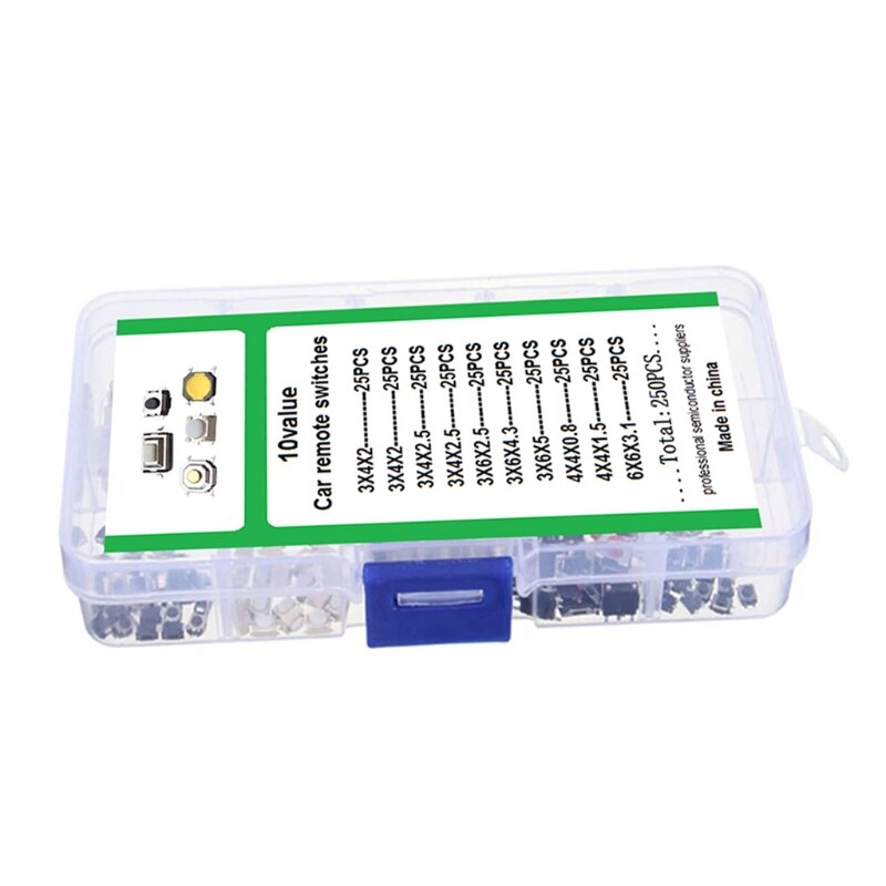 250PCS 10 Types Tactile Push Button Touch Switch R... – Grandado