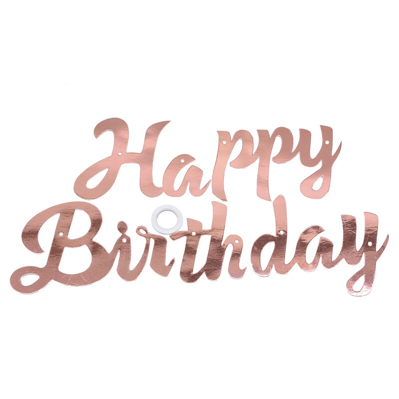 Gold/Silver/Rose Gold Hanging Paper Banner Happy B... – Grandado