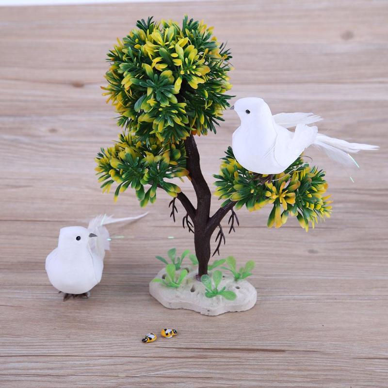 2 Stuks Witte Duiven Veer Kunstmatige Foam Lover V... – Grandado
