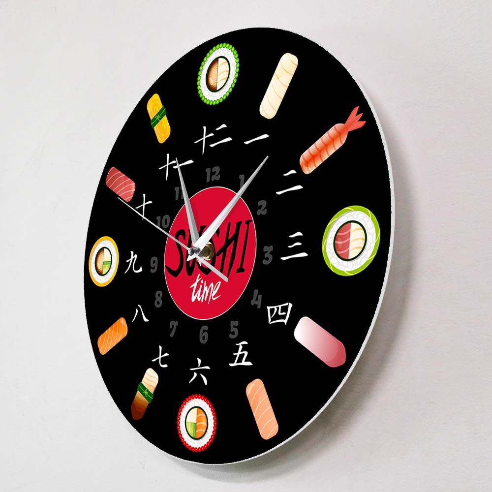 Sushi Time Modern Wall Clock Minimalist Kitchen Dé... – Grandado
