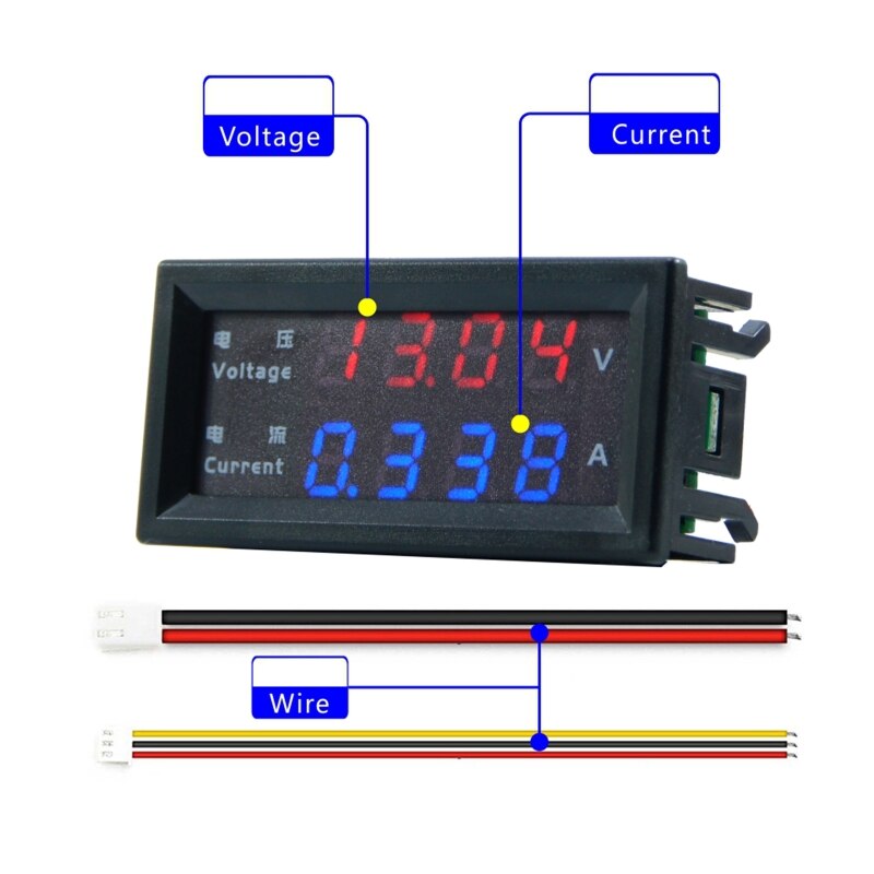 DC 100V 200V 10A Voltmeter Ammeter 4 Digits High P... – Grandado