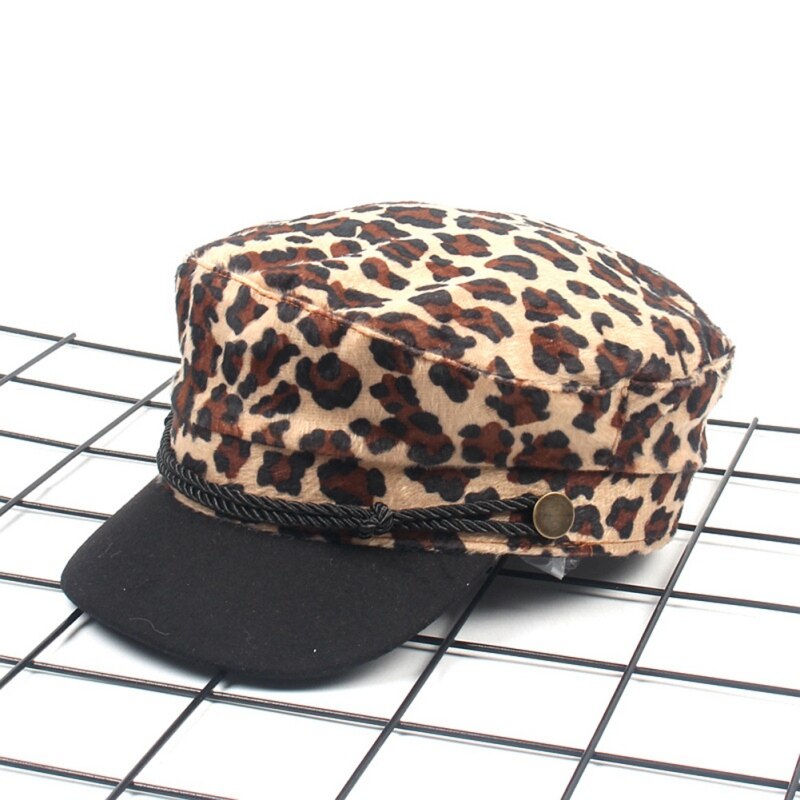 Leopard Printed Visors Autumn Winter Retro Flat Vi... – Vicedeal