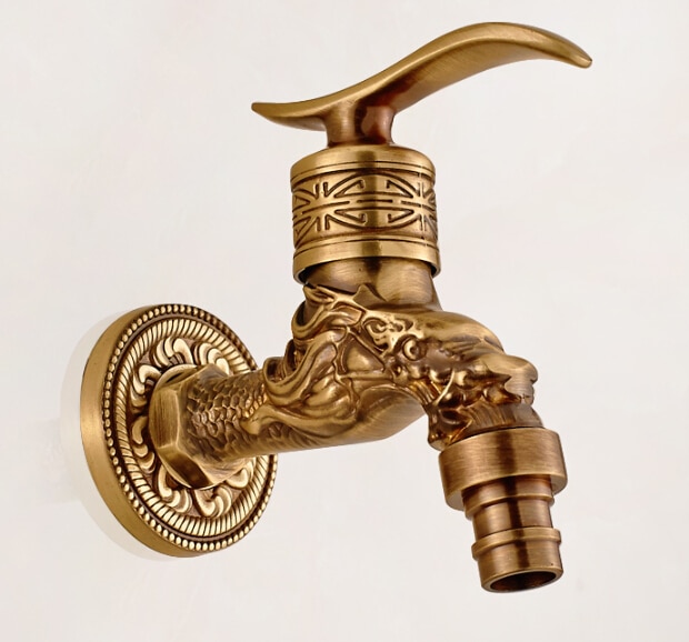 Antique brass spout for basin washing machine tap ... – Grandado