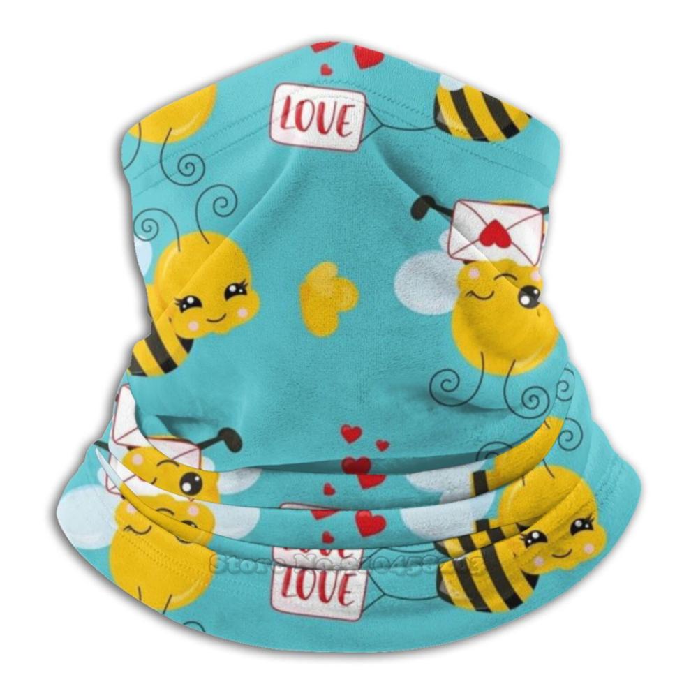 Love Bee Neck Gaiter Blue Love Bees Neck Gator Sca... – Grandado
