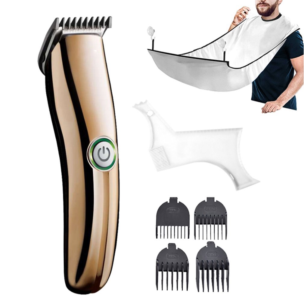 Hair Clipper Set Black Haircut Cloth Scissors Elec... – Grandado