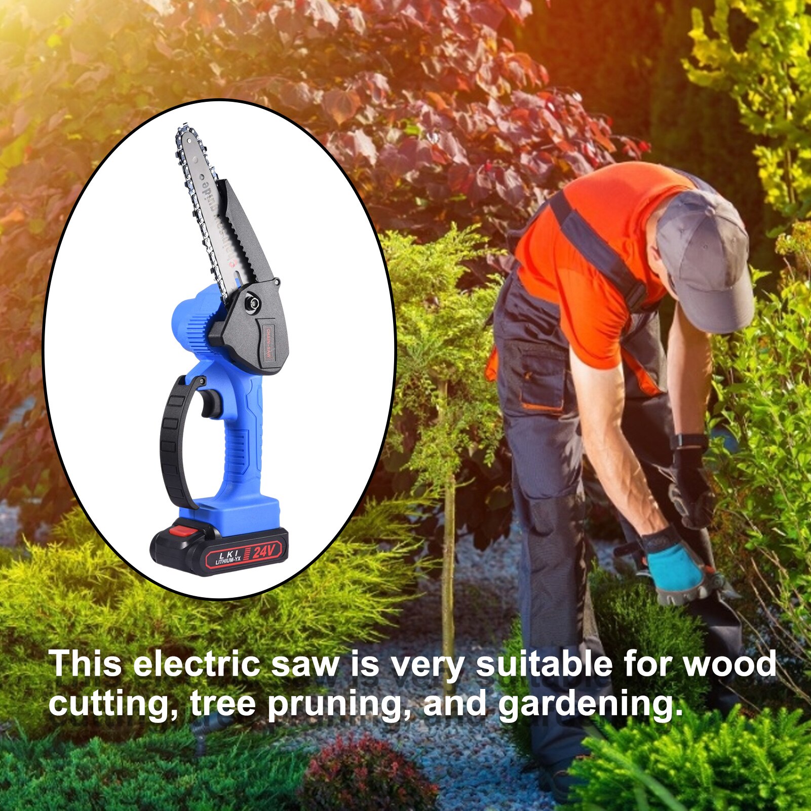 Mini elektrisk motorsag trådløs håndholdt beskjæri... – Grandado