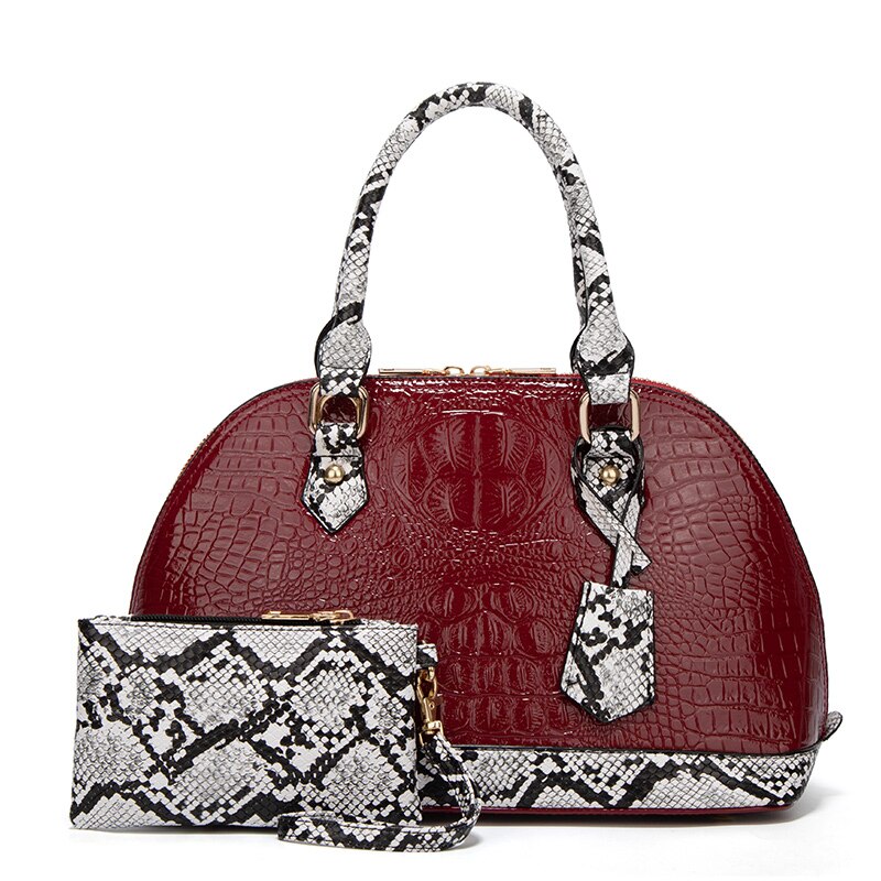 Snake Pattern Women Composite Bag Shell Bag Handba... – Vicedeal