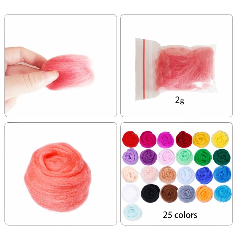 Wool Felt Material Set 25 Colors 2G Handmade DIY N... – Grandado