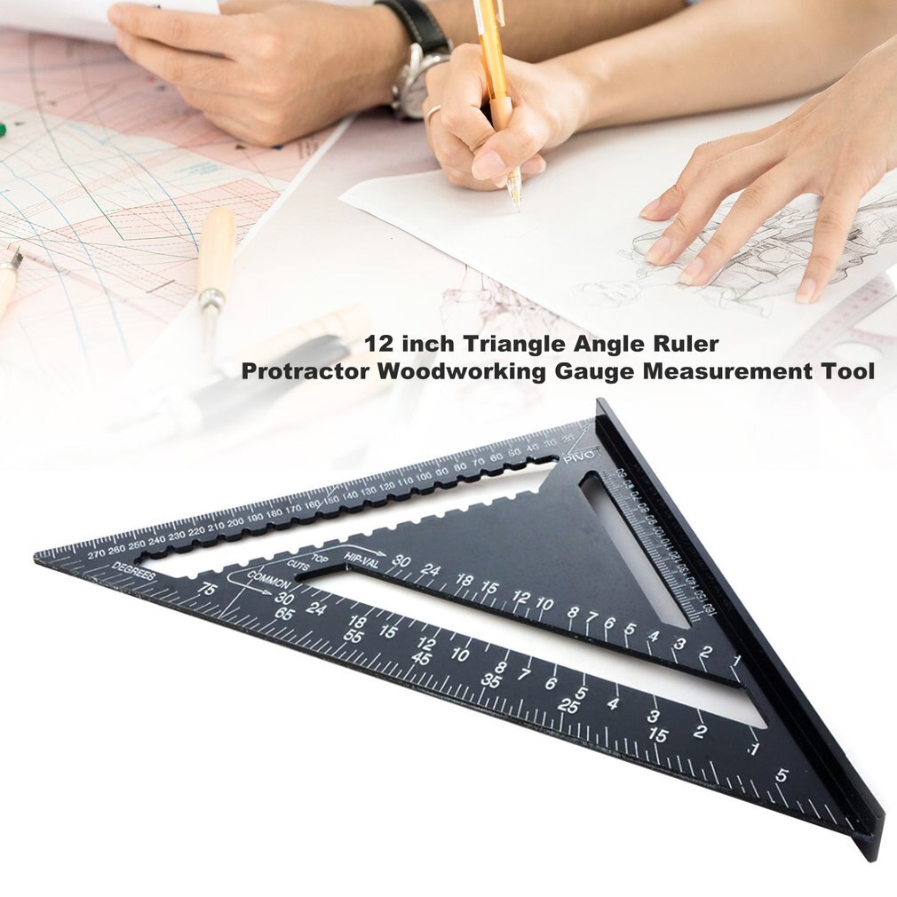 12 inch Triangle Angle Ruler Protractor Woodworkin... – Vicedeal