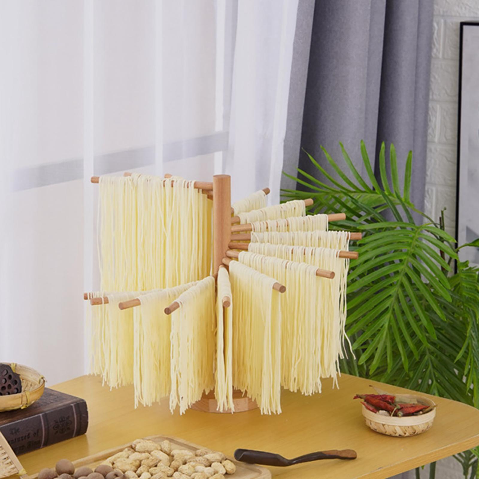 Pasta Drying Rack with Arms Accs Storage Wooden Ho... – Grandado