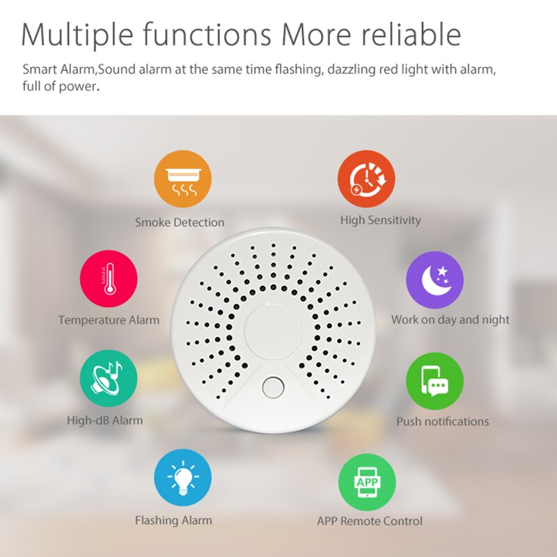 Tuya WiFi Smoke Alarm Fire Protection Smoke Detect... – Vicedeal