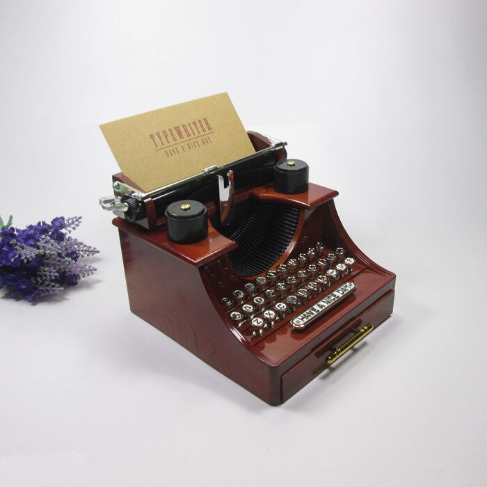 Old style Typewriter machine music box retro brown... – Vicedeal