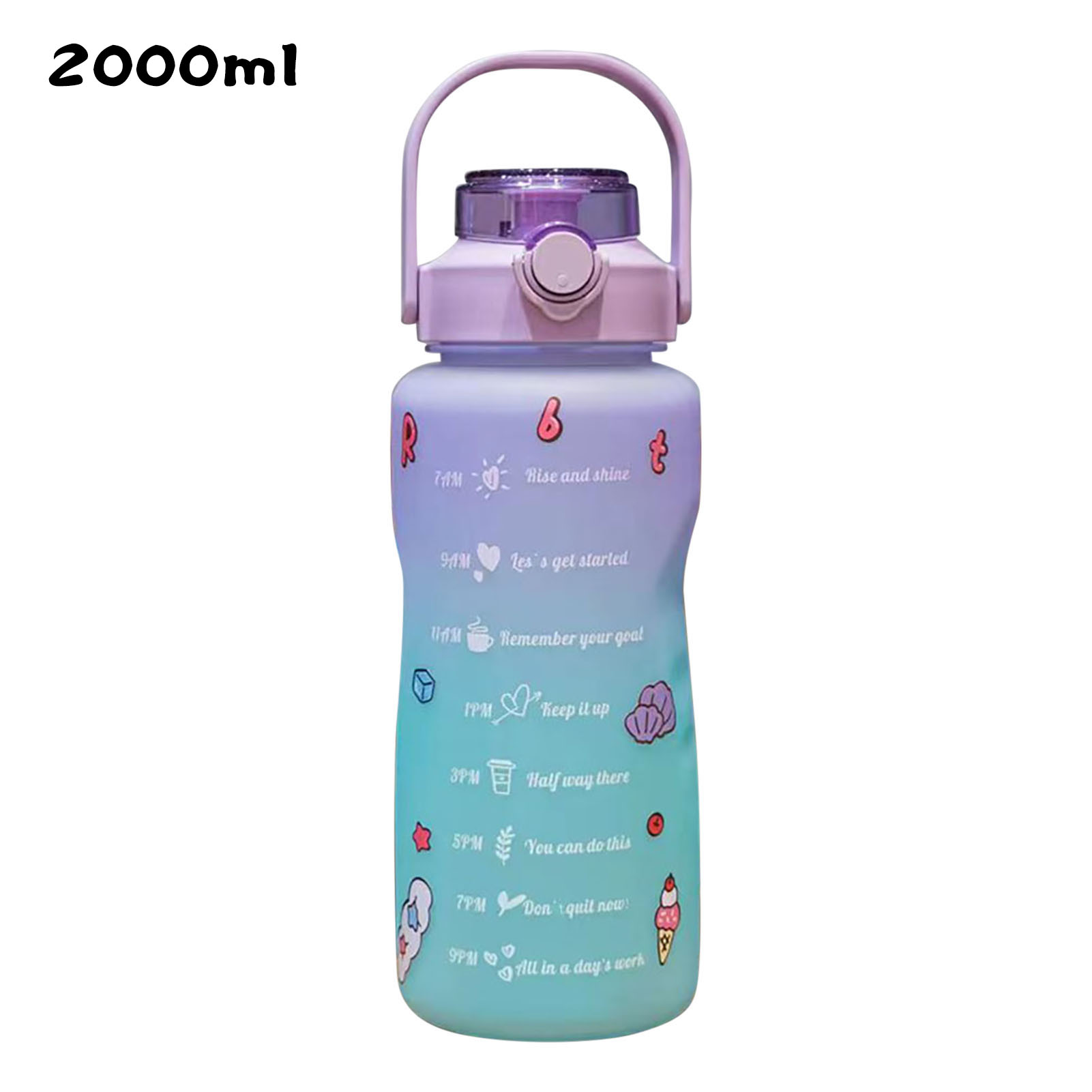 Gradient Water Bottle BPA-Free 1.5/2L Drinking Bot... – Grandado