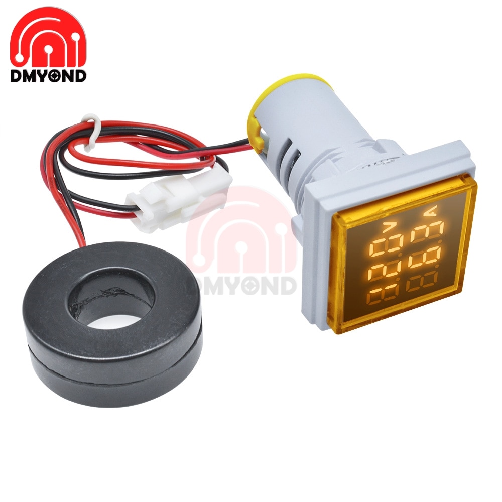 22MM Square LED Digital AC Voltage Ammeter 0A-100A... – Grandado