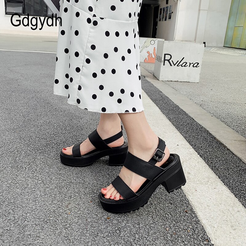 Gdgydh Gesp Comfortabele Elegante Chunky Hak Platf... – Grandado