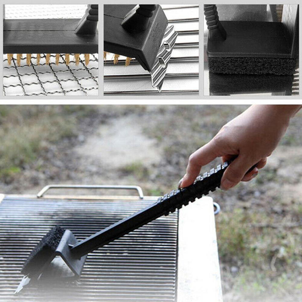 3 in 1 Corner Copper Wire Brush Barbecue Grill Oven Sponge Shovel ...