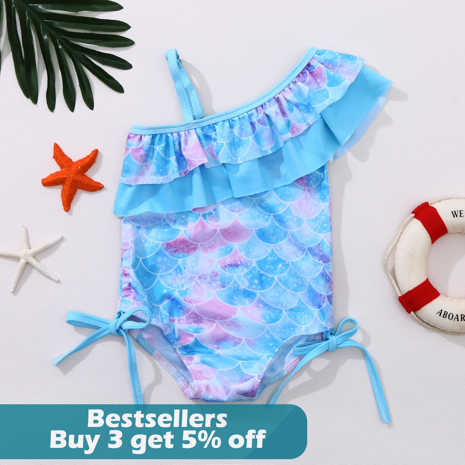 Toddler Baby Girls One-piece Mermaids Swimwear Swi... – Grandado