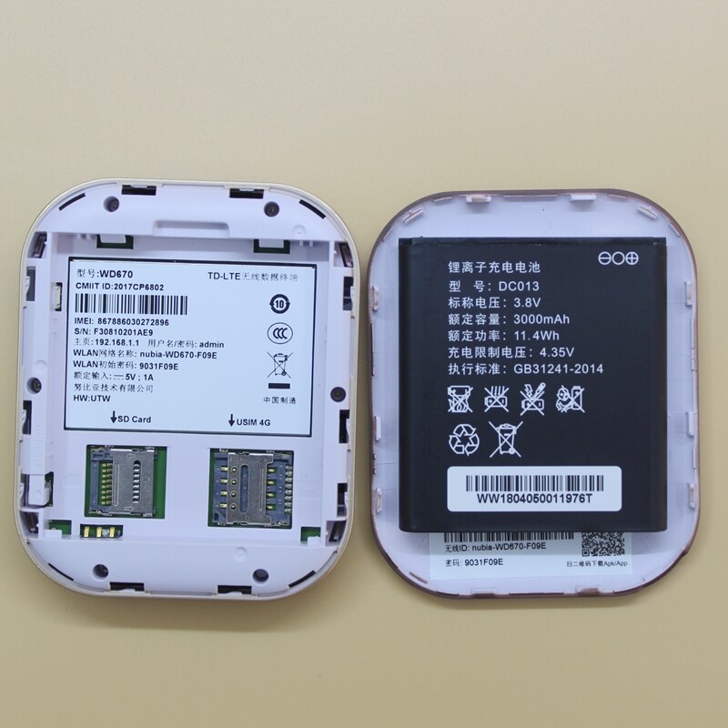 Unlocked 4G Router Nubia WD670 4G LTE Router wifi ... – Grandado